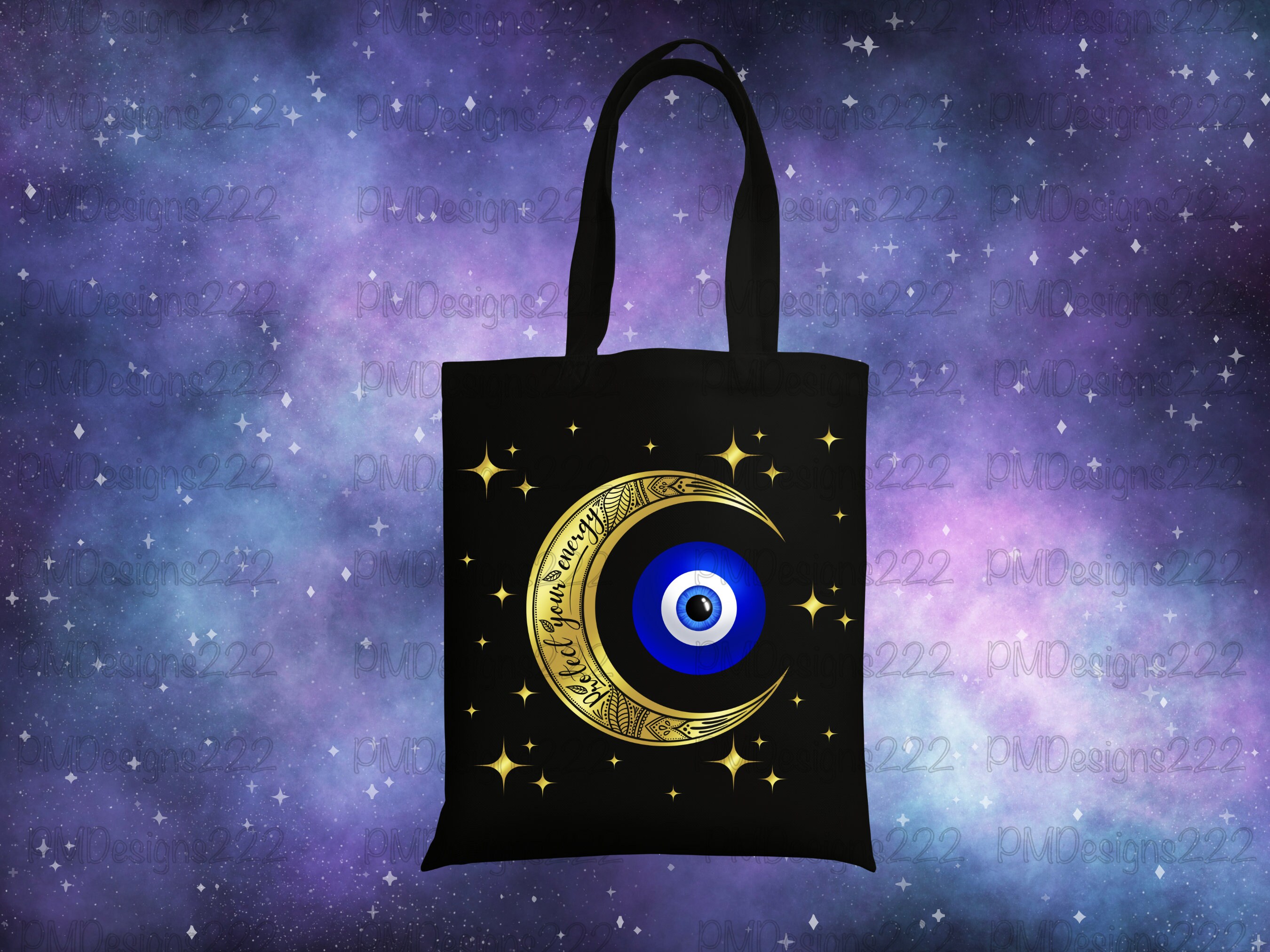 Evil Eye Gold Crescent Moon Png , Evil Eye Wall Art, Empath Protection ...