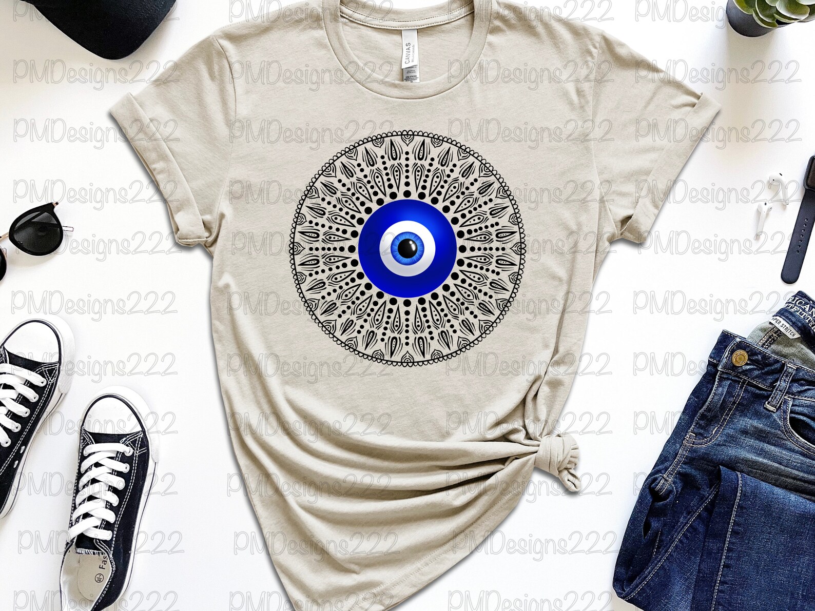 Black Evil Eye Mandala Png, Evil Eye Wall Art, Empath Protection ...