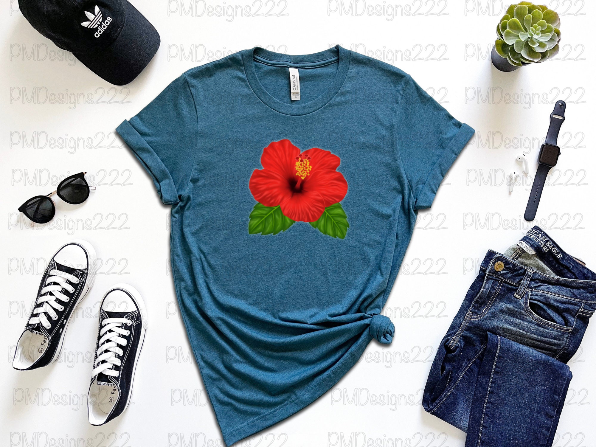 Red Hibiscus Flower Digital Printable, Hibiscus Flower Clipart, Red ...