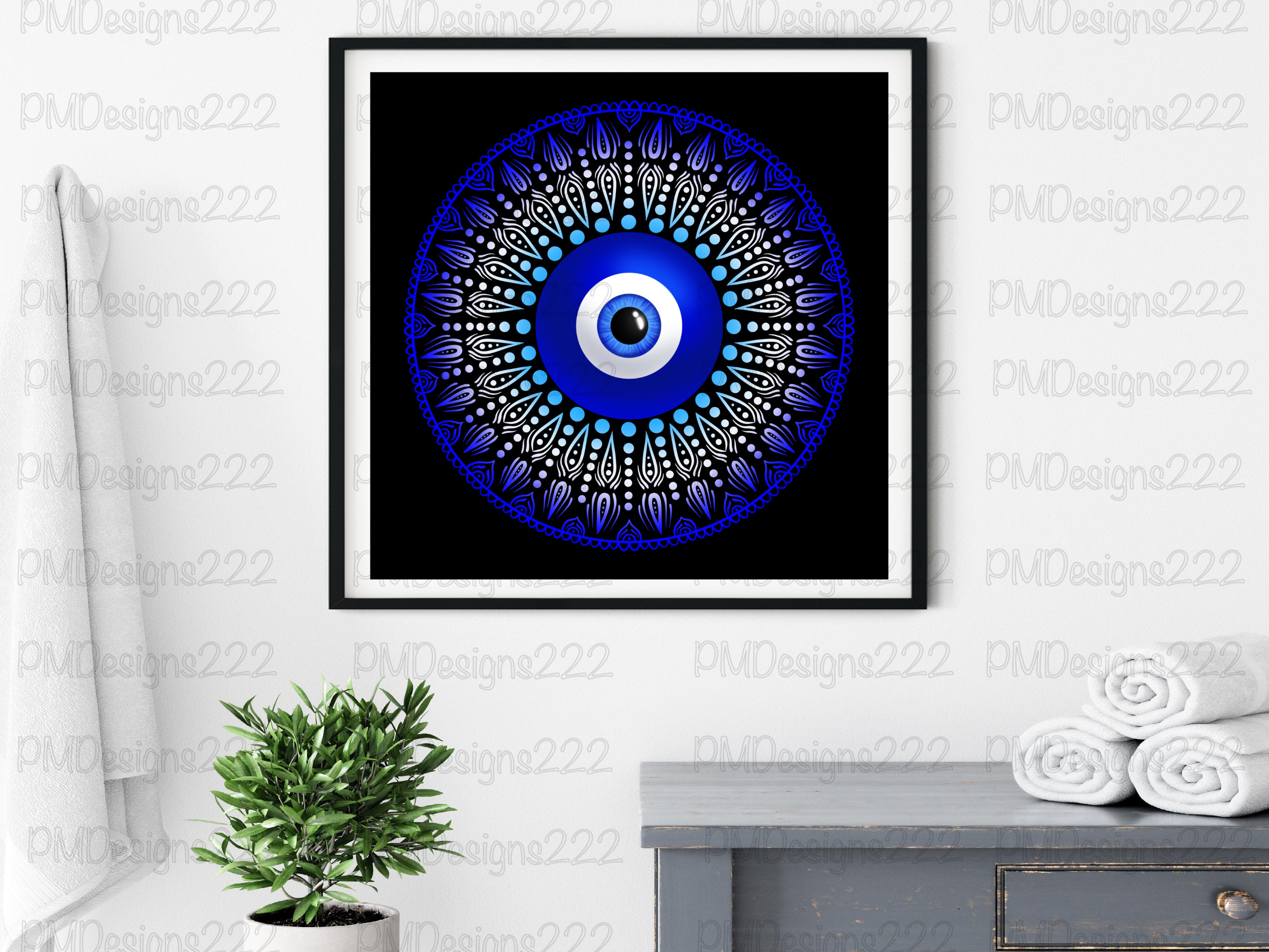 Evil Eye Mandala Png, Evil Eye Wall Art, Empath Protection, Mandala ...