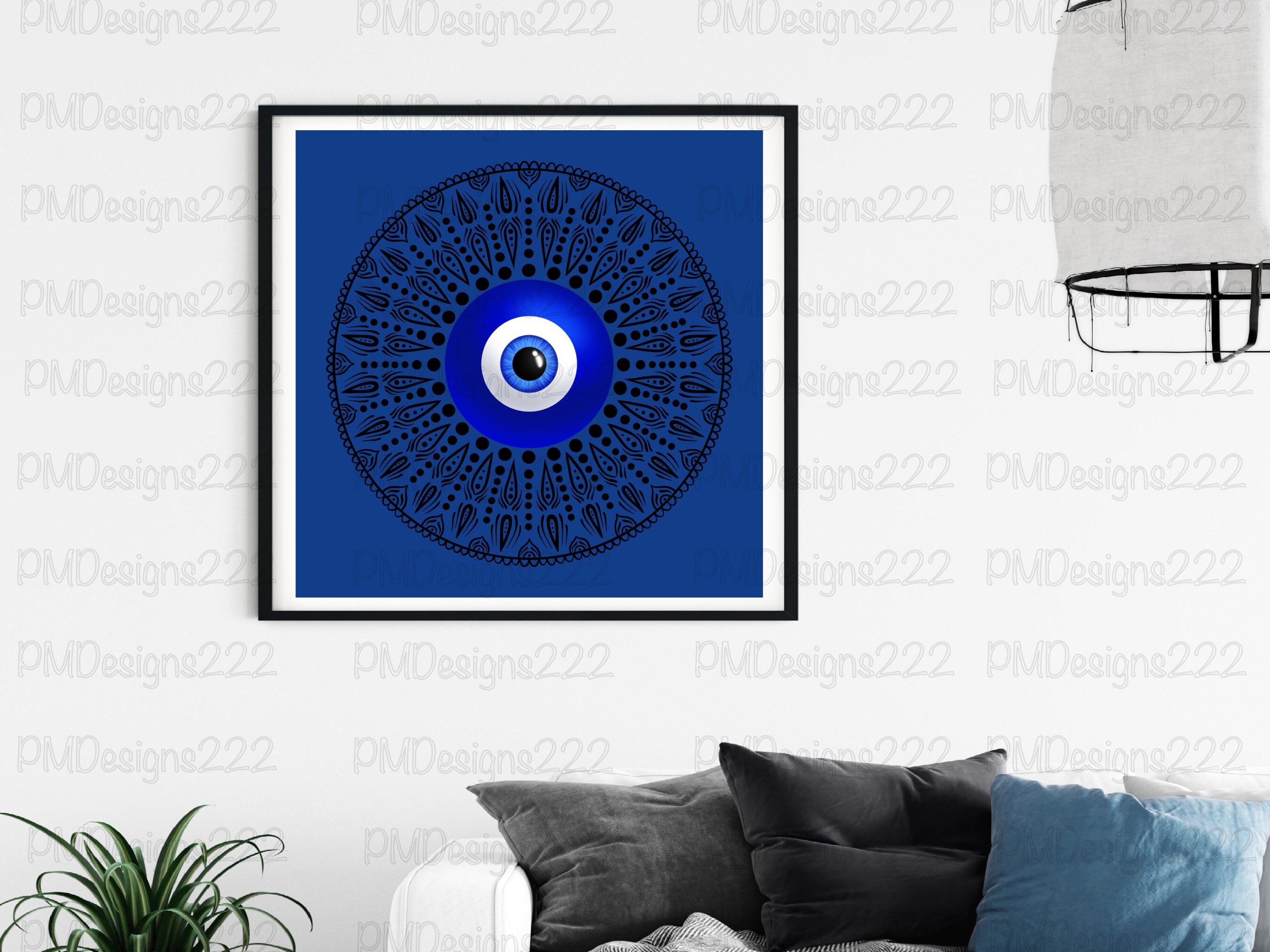Black Evil Eye Mandala Png, Evil Eye Wall Art, Empath Protection ...