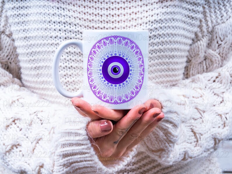 Purple Evil Eye Mandala Png, Evil Eye Wall Art, Empath Protection ...