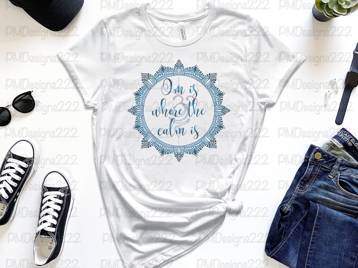Om is Where the Calm is Png, Mandala Png, Mandala Wall Art for ...