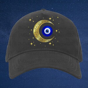 Evil Eye Gold Crescent Moon Png , Evil Eye Wall Art, Empath Protection ...