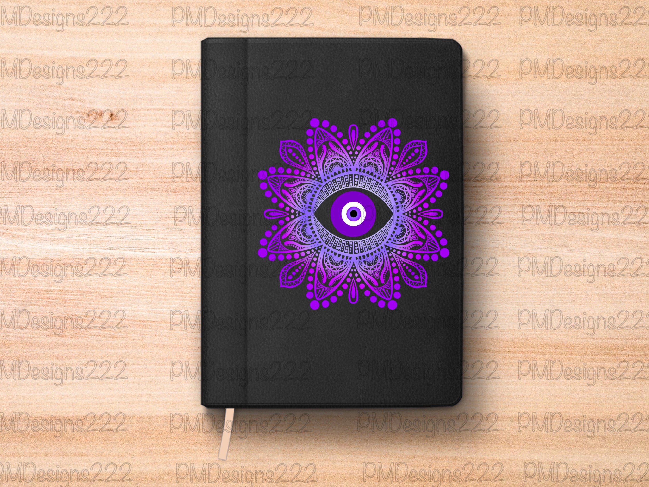 Purple Evil Eye Mandala, Evil Eye Wall Art, Empath Protection, Mandala ...