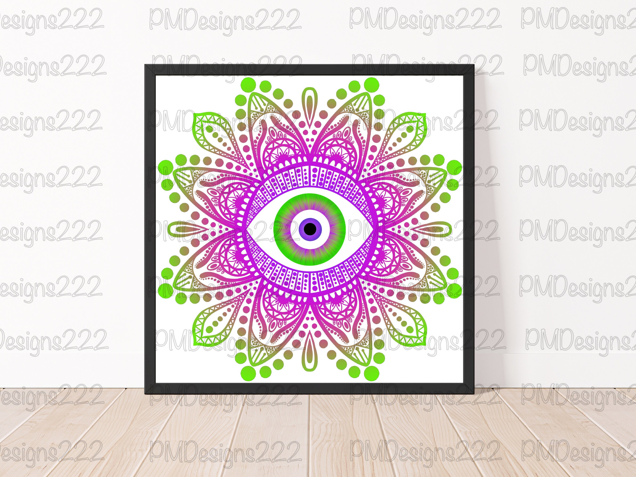 Evil Eye Mandala, Evil Eye Wall Art, Empath Protection, Mandala Art ...