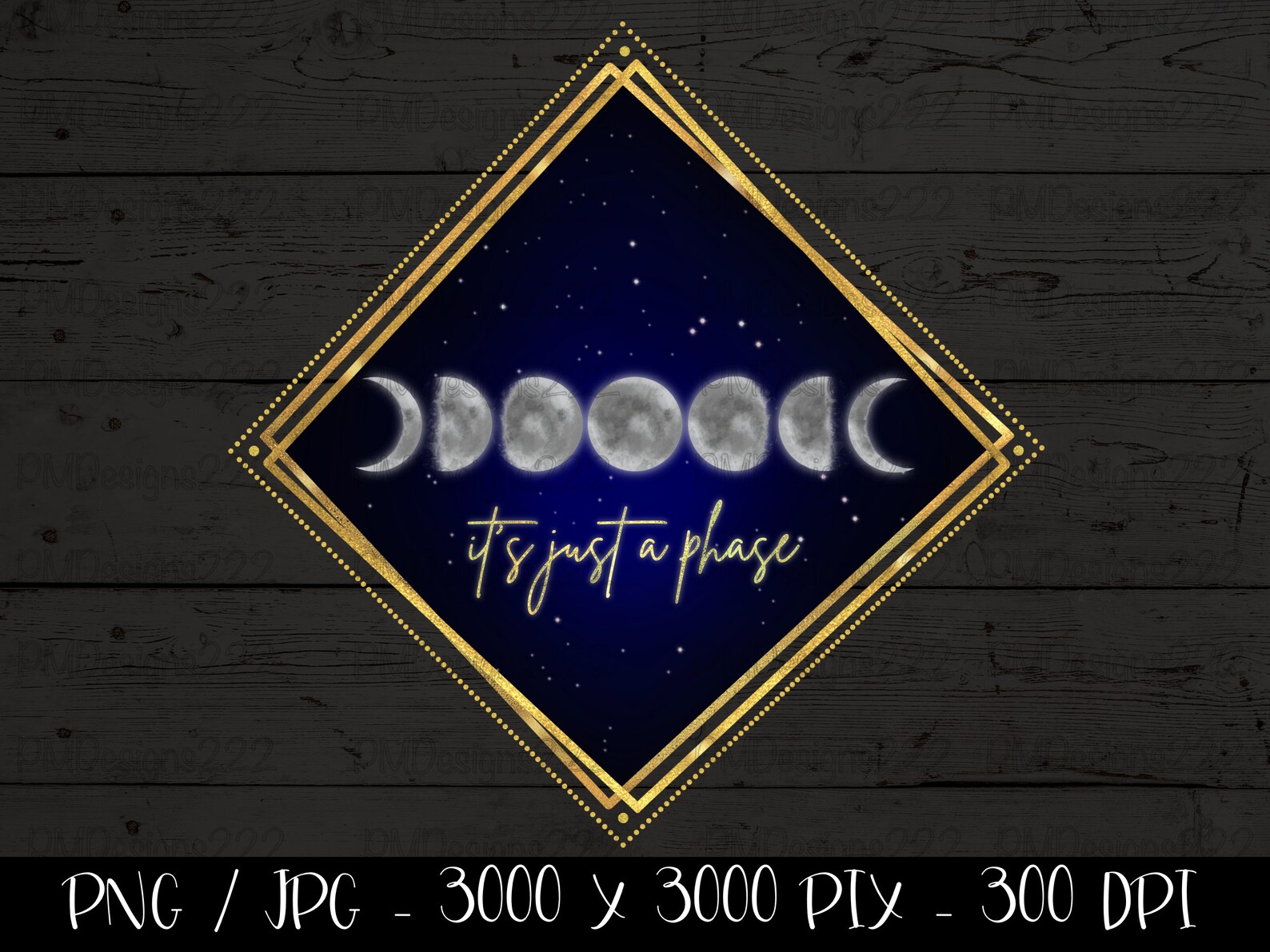 Moon Phases Png for Sublimation, Celestial Png, It’s Just a Phase Png ...