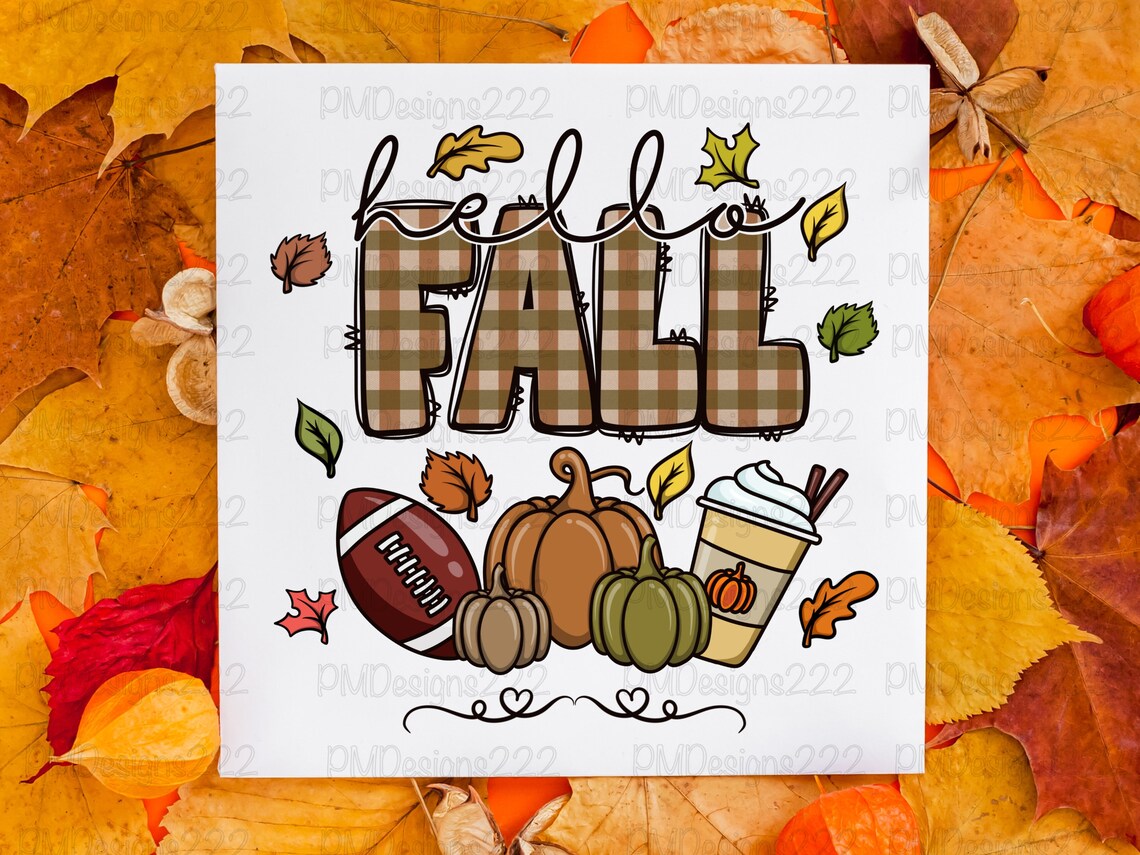Hello Fall Png, Cute Fall Png, Hello Fall Sublimation Design, Autumn ...