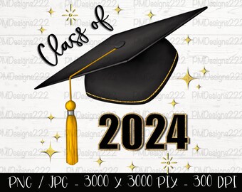 Red Class of 2024 Png, Senior 2024 Png, Graduation 2024 Sublimation ...