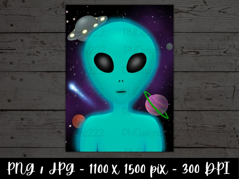 Alien PNG Alien Clipart Space Png Ufo Png Alien Printable - Etsy