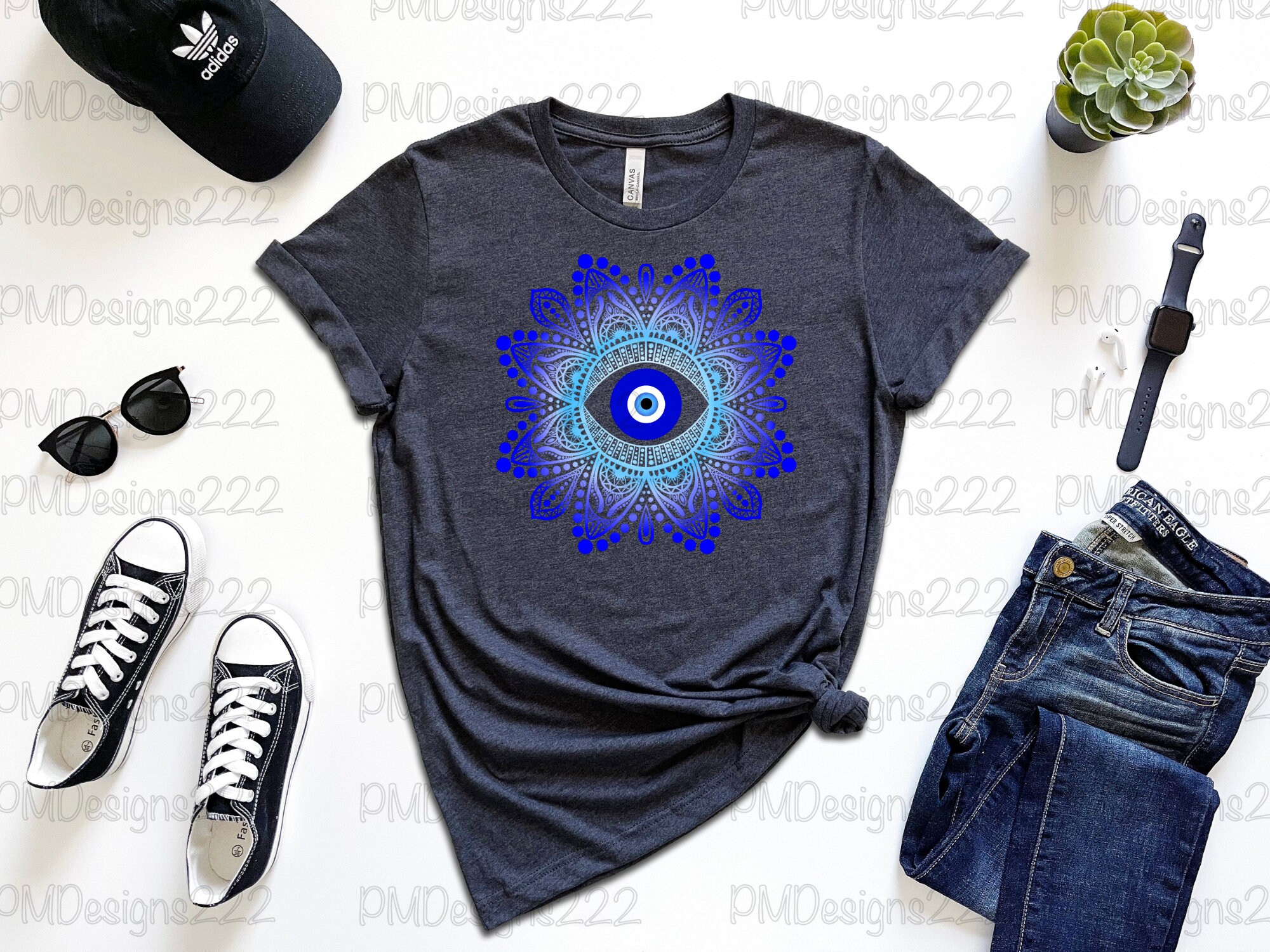 Evil Eye Mandala, Evil Eye Wall Art, Empath Protection, Mandala Art ...