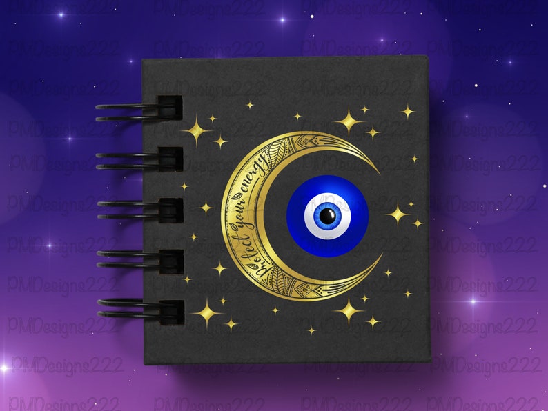 Evil Eye Gold Crescent Moon Png , Evil Eye Wall Art, Empath Protection ...