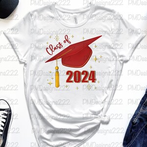 Red Class of 2024 Png, Senior 2024 Png, Graduation 2024 Sublimation ...