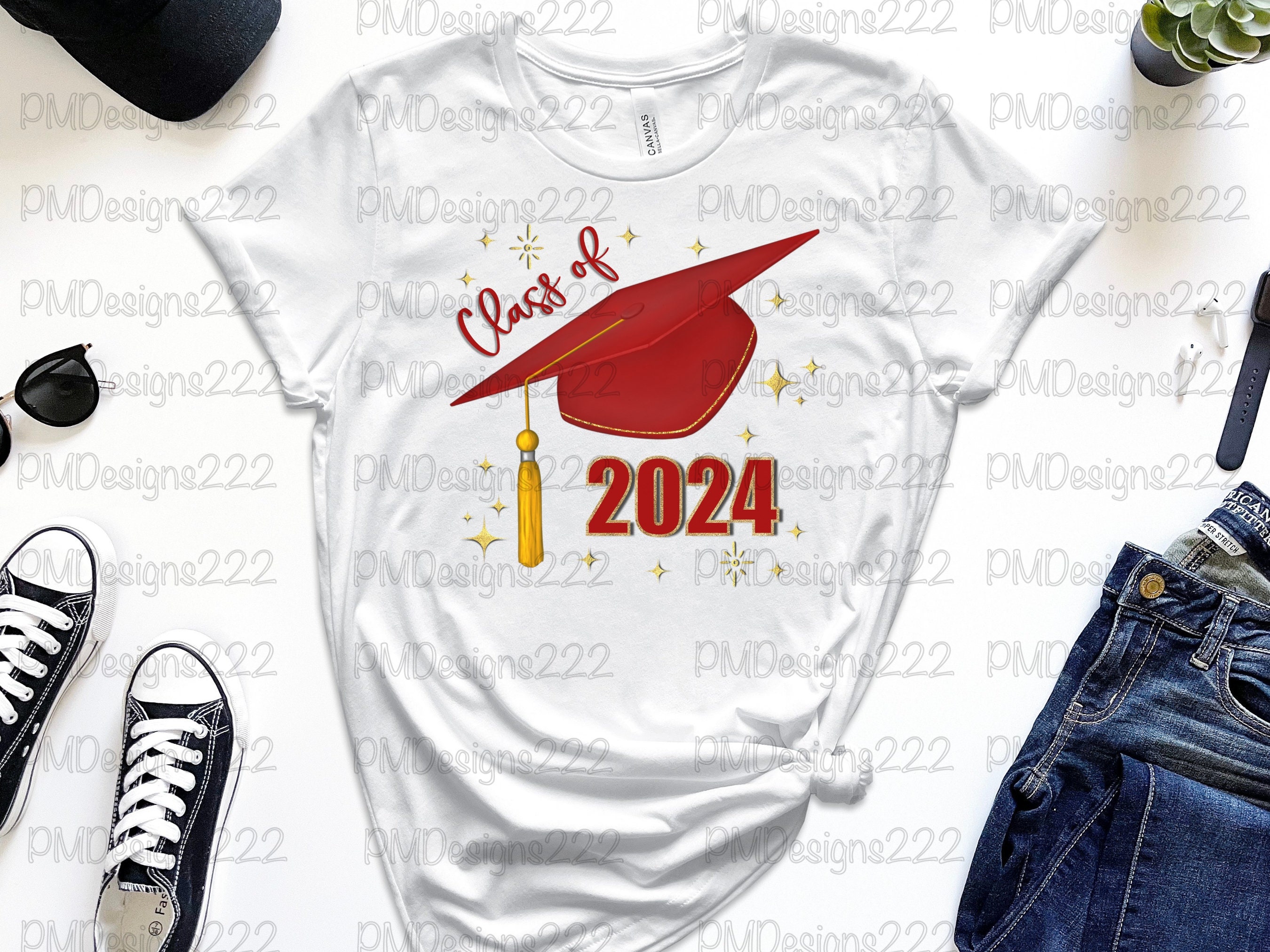 Red Class of 2024 Png, Senior 2024 Png, Graduation 2024 Sublimation ...