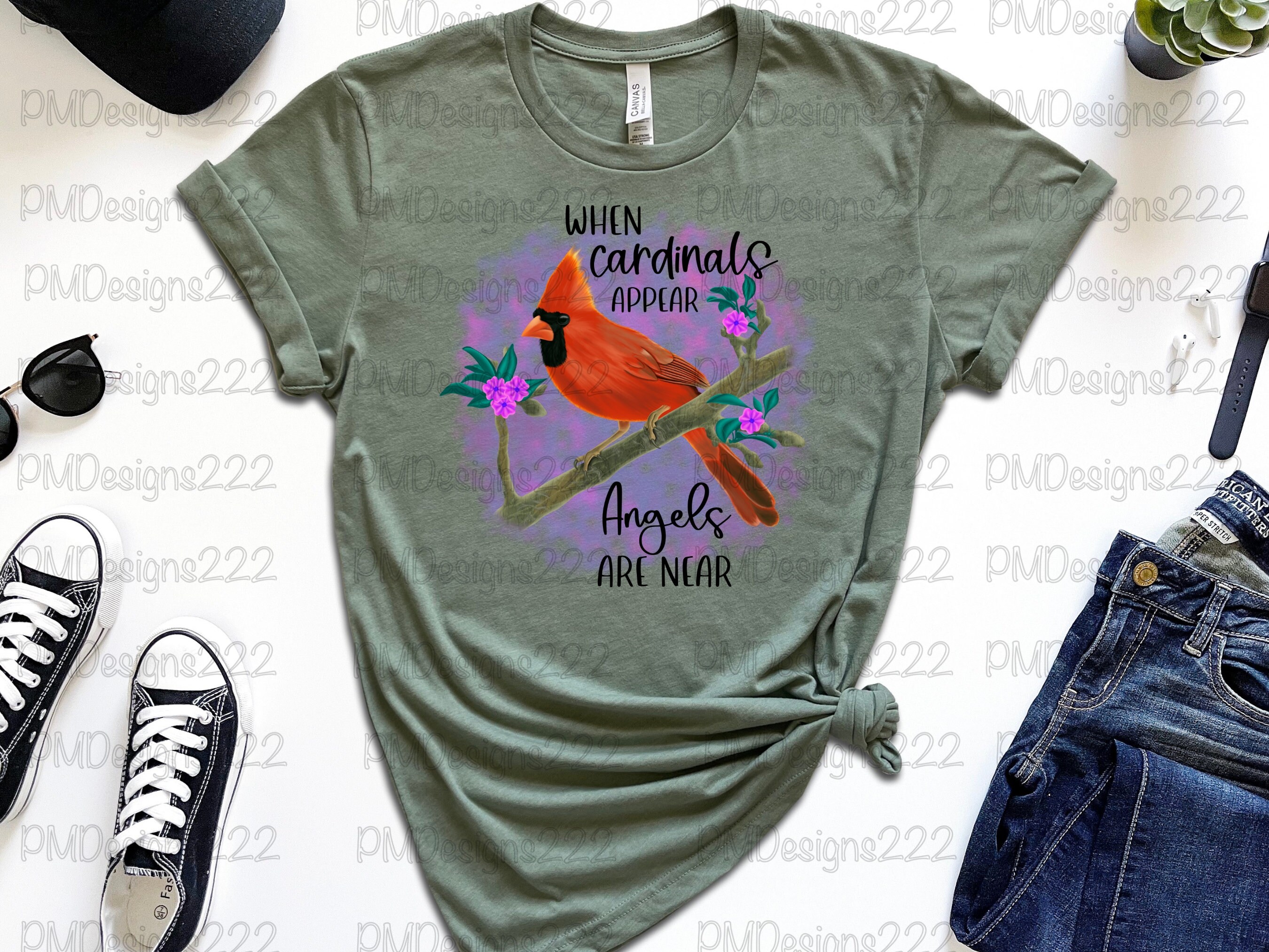 Red Cardinal Memorial Sublimation Graphic, Red Cardinal Png for DIY ...