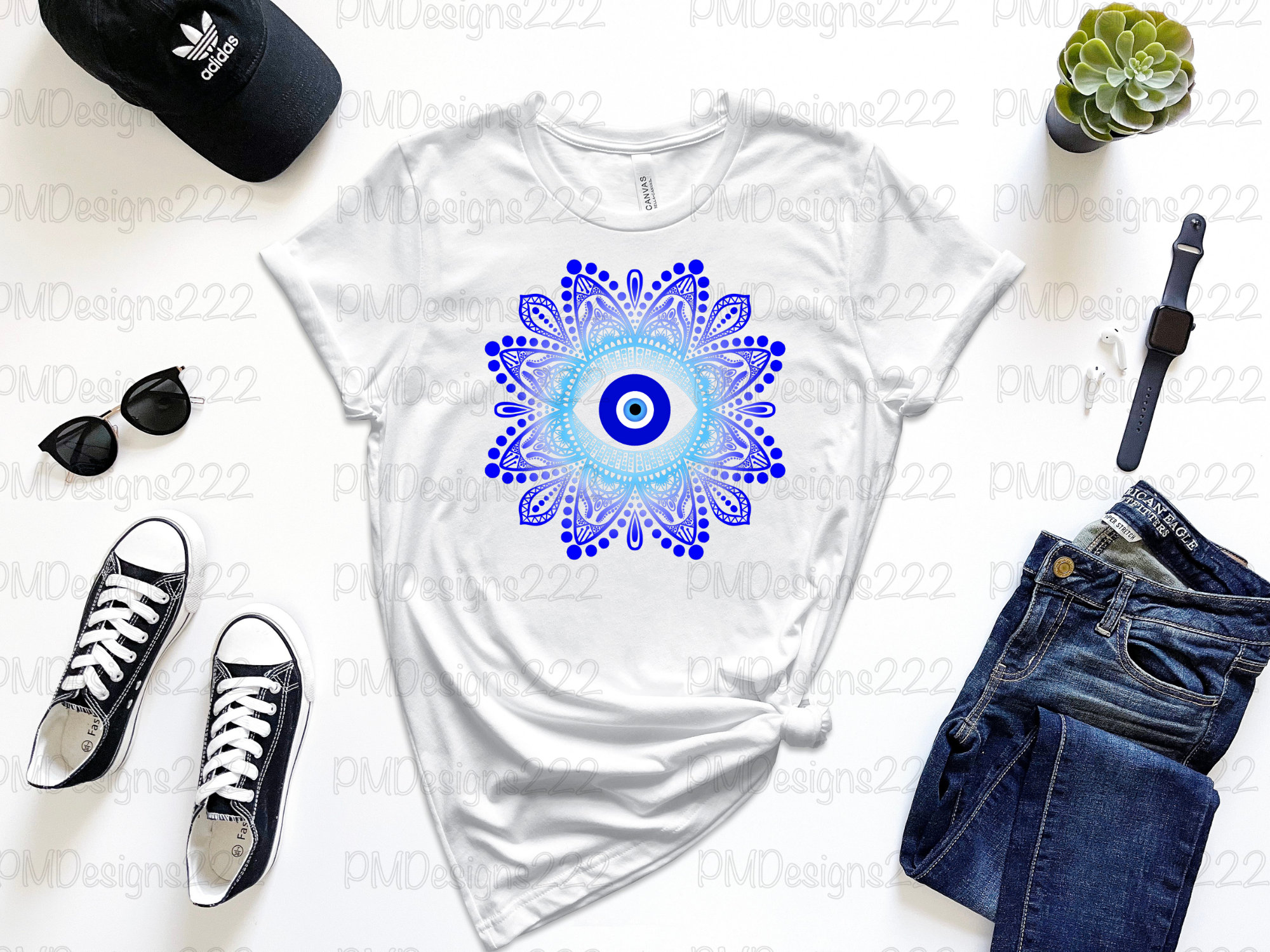 Evil Eye Mandala, Evil Eye Wall Art, Empath Protection, Mandala Art ...