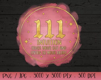 111 Intuition Angel Number PNG - Etsy
