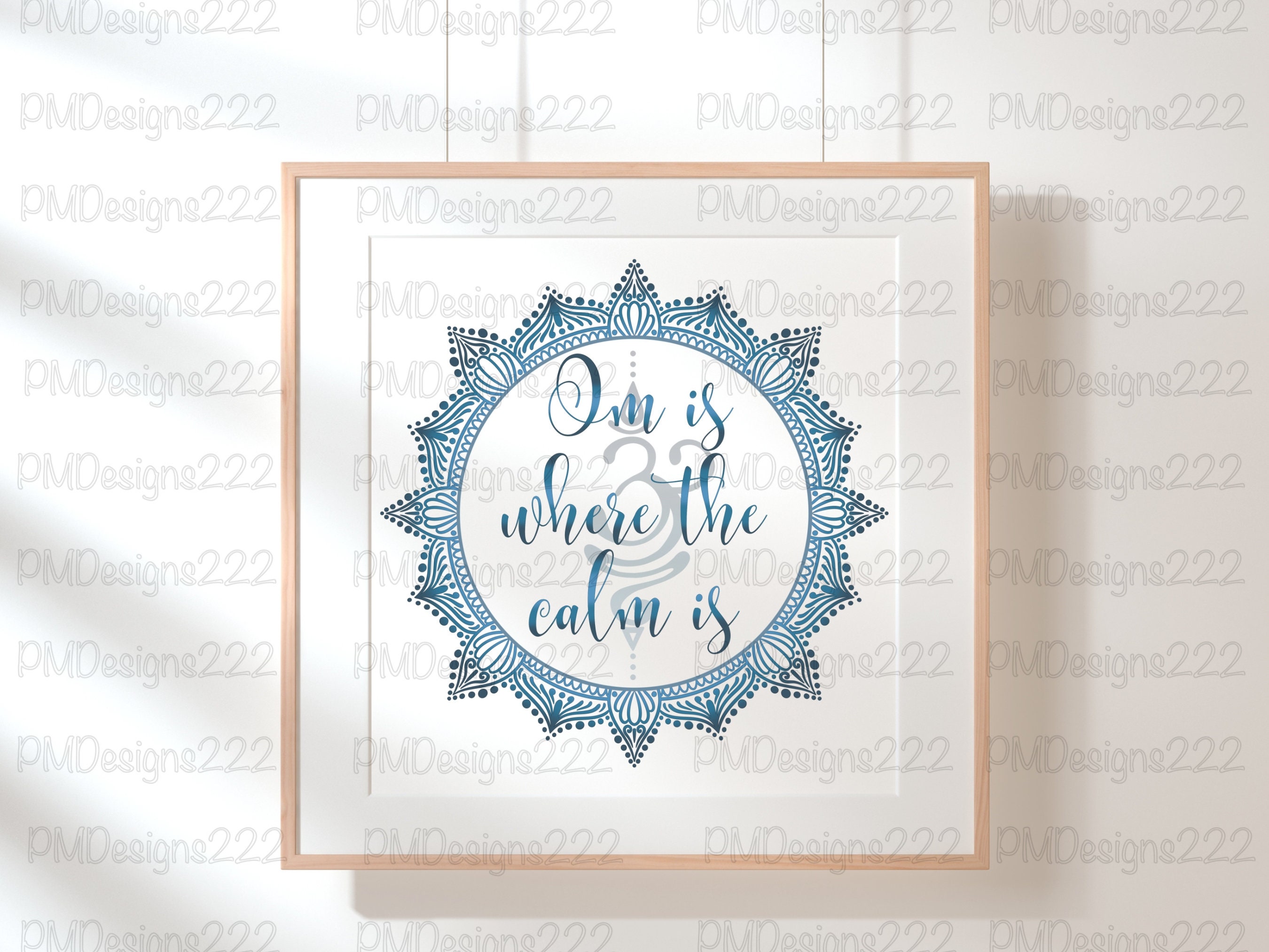 Om is Where the Calm is Png, Mandala Png, Mandala Wall Art for ...
