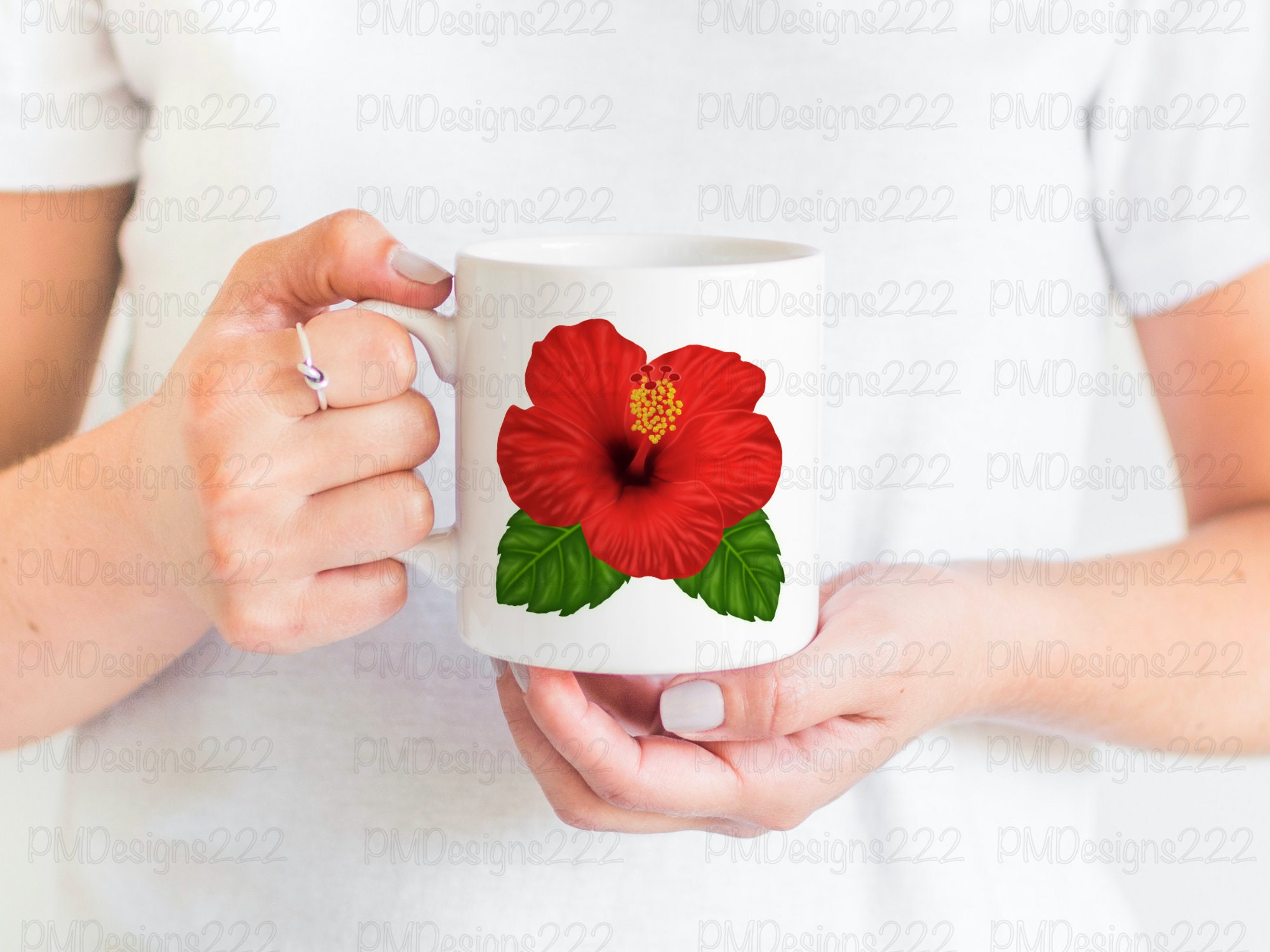 Red Hibiscus Flower Digital Printable, Hibiscus Flower Clipart, Red ...