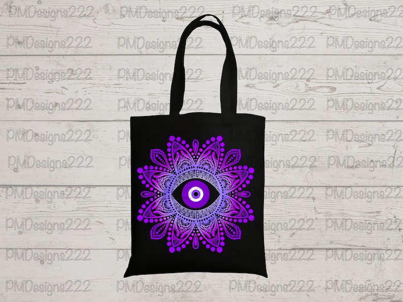 Purple Evil Eye Mandala, Evil Eye Wall Art, Empath Protection, Mandala ...