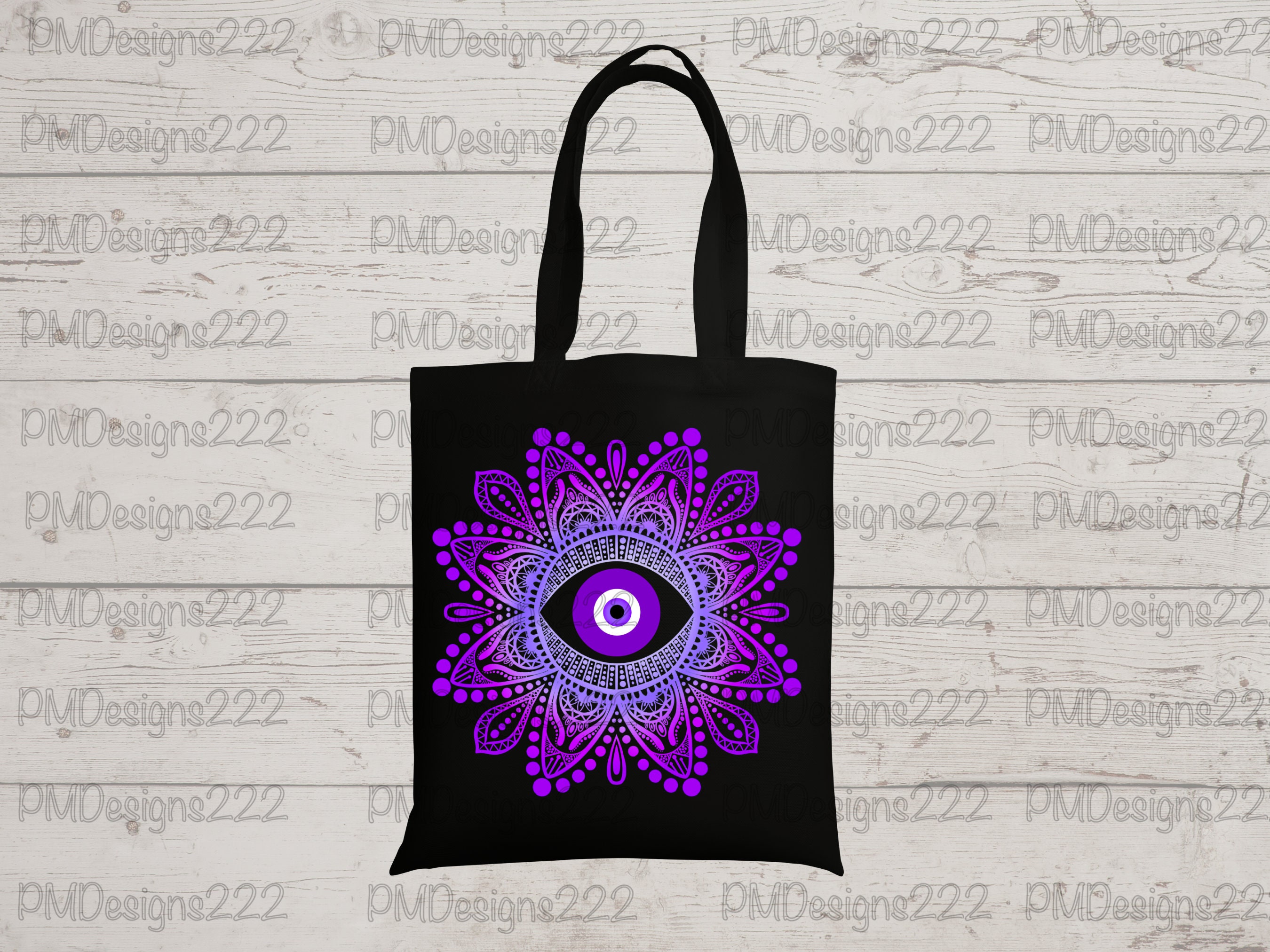 Purple Evil Eye Mandala, Evil Eye Wall Art, Empath Protection, Mandala ...