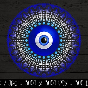 Evil Eye Mandala Png, Evil Eye Wall Art, Empath Protection, Mandala ...
