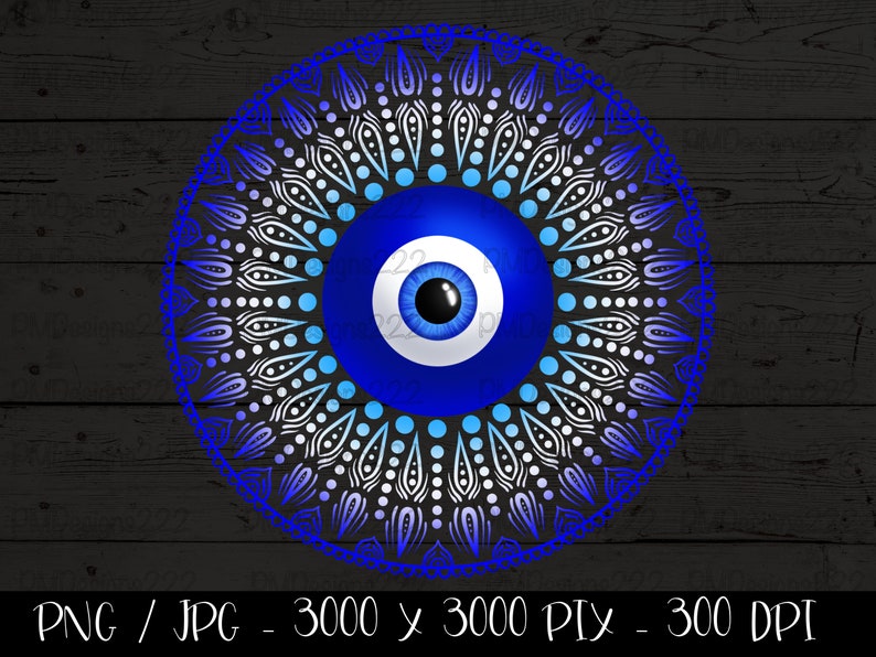 Evil Eye Mandala Png, Evil Eye Wall Art, Empath Protection, Mandala ...