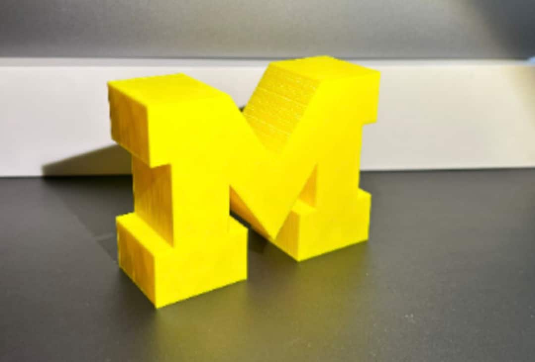 Michigan (M) Plastic Yellow Logo for College Bed Party or Dorm Room ...