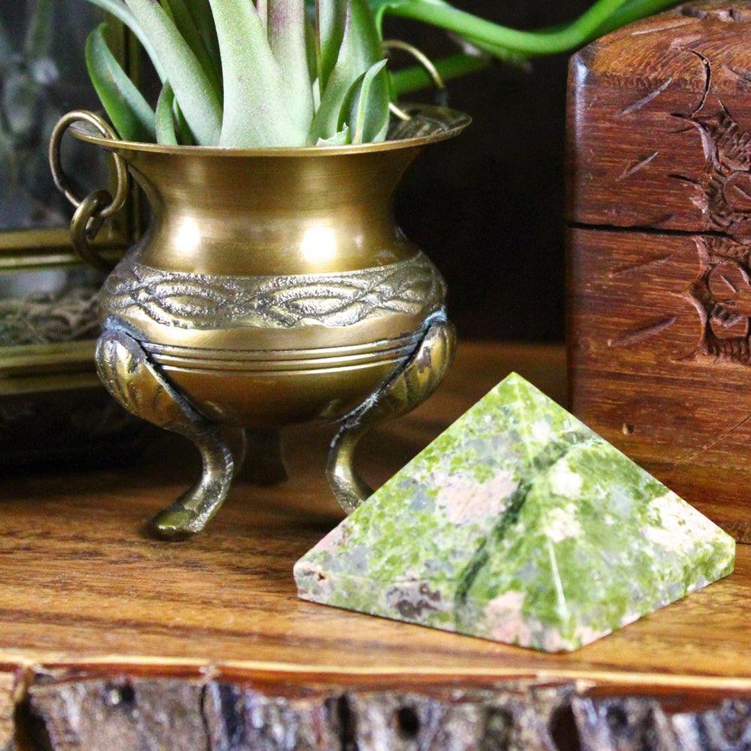 Unakite Crystal Pyramid Carving | 1.5 Inch Crystal Pyramid | Vision ...