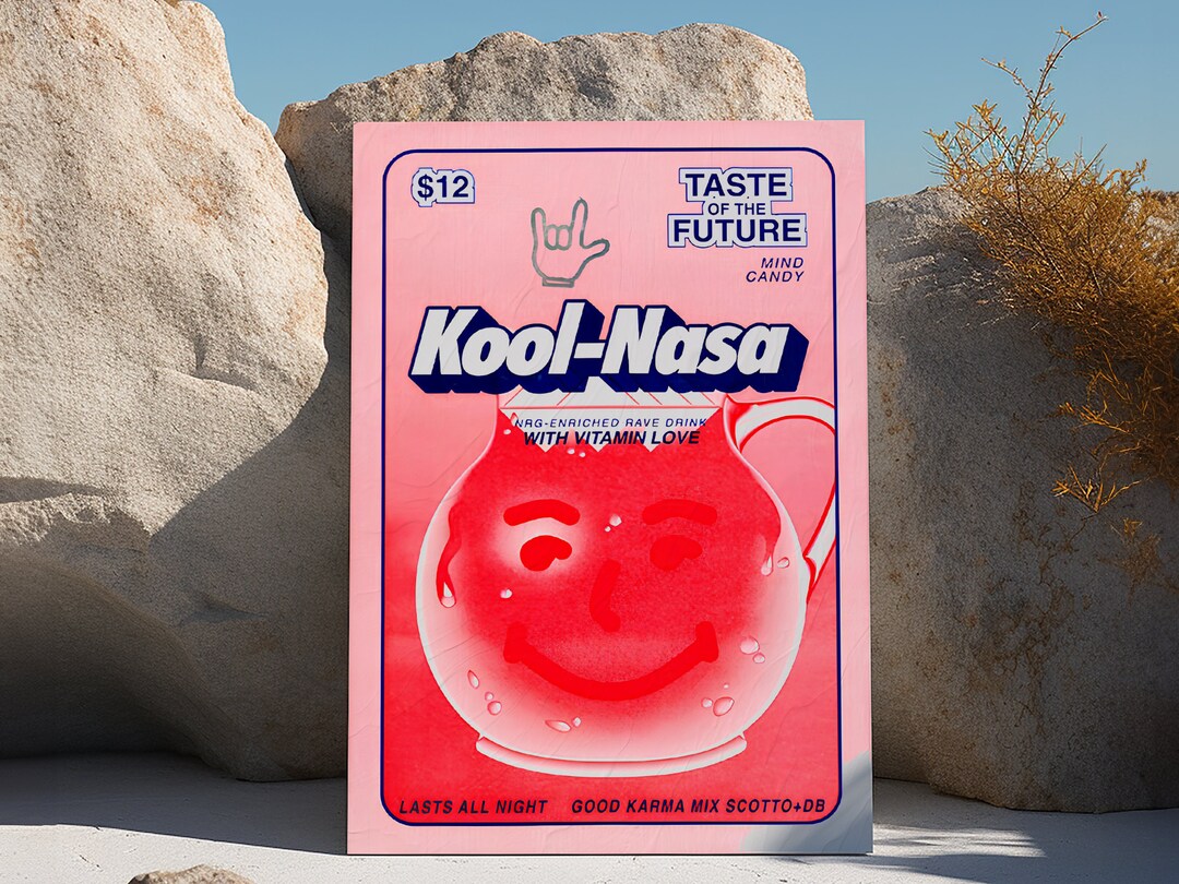 Vintage Techno Music Poster, NASA, Keoki, 90s Wall Art, Psychedelic ...