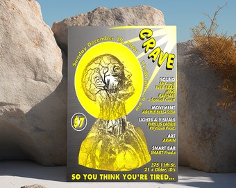 Techno Music Poster, Mind Control, 90s Wall Art, Psychedelic Poster ...