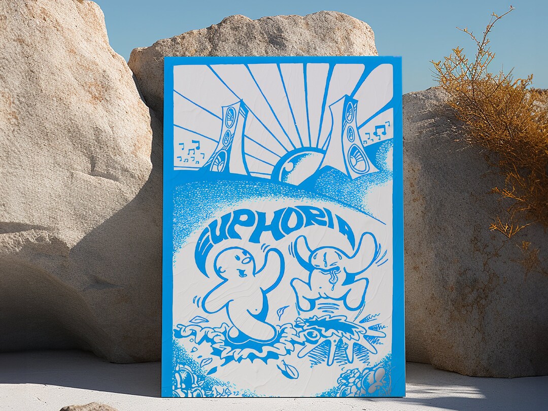 Vintage Techno Music Poster, Euphoria, Destiny, 90s Wall Art ...