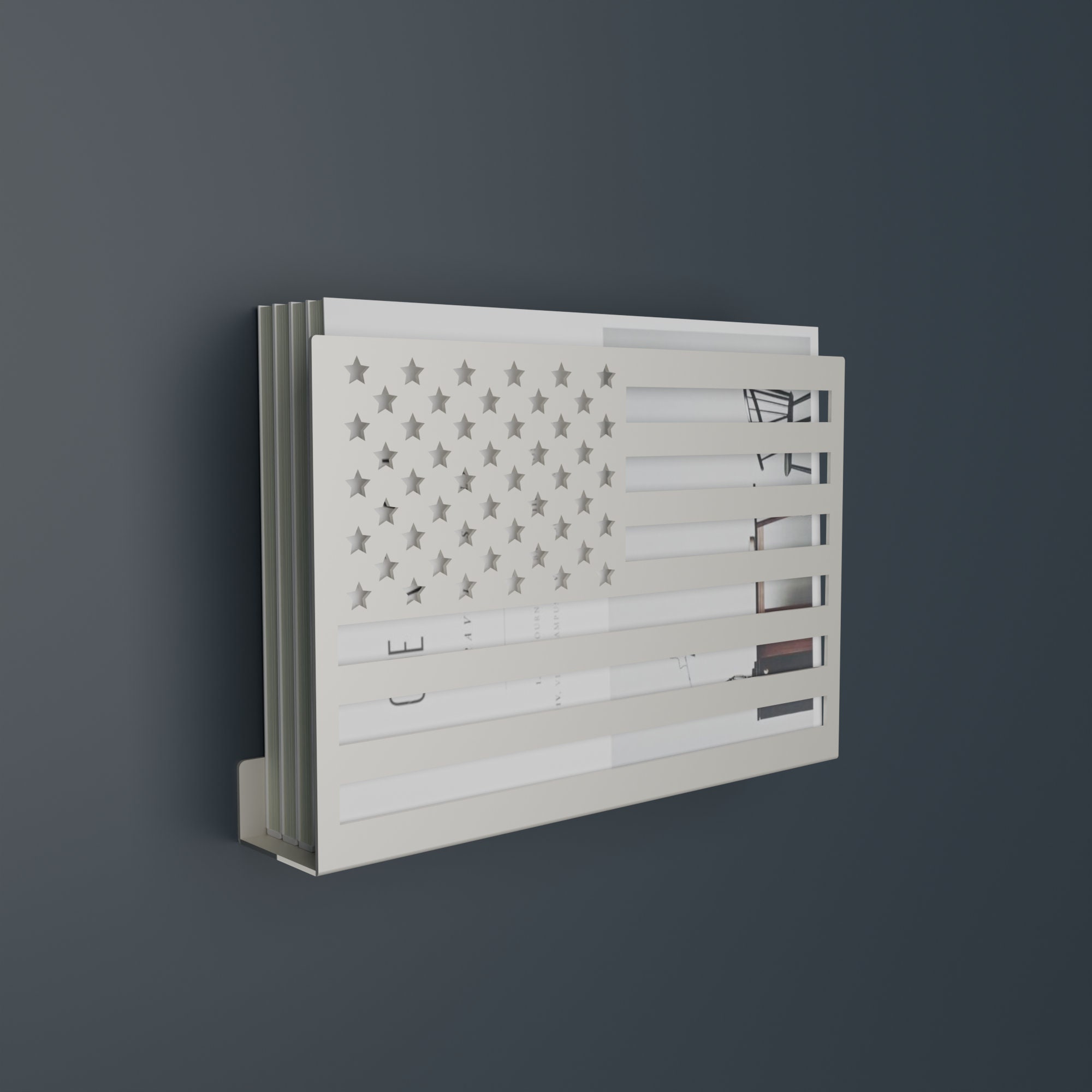 Us Flag Design Magazine Holder American Flag Wall Mounted - Etsy