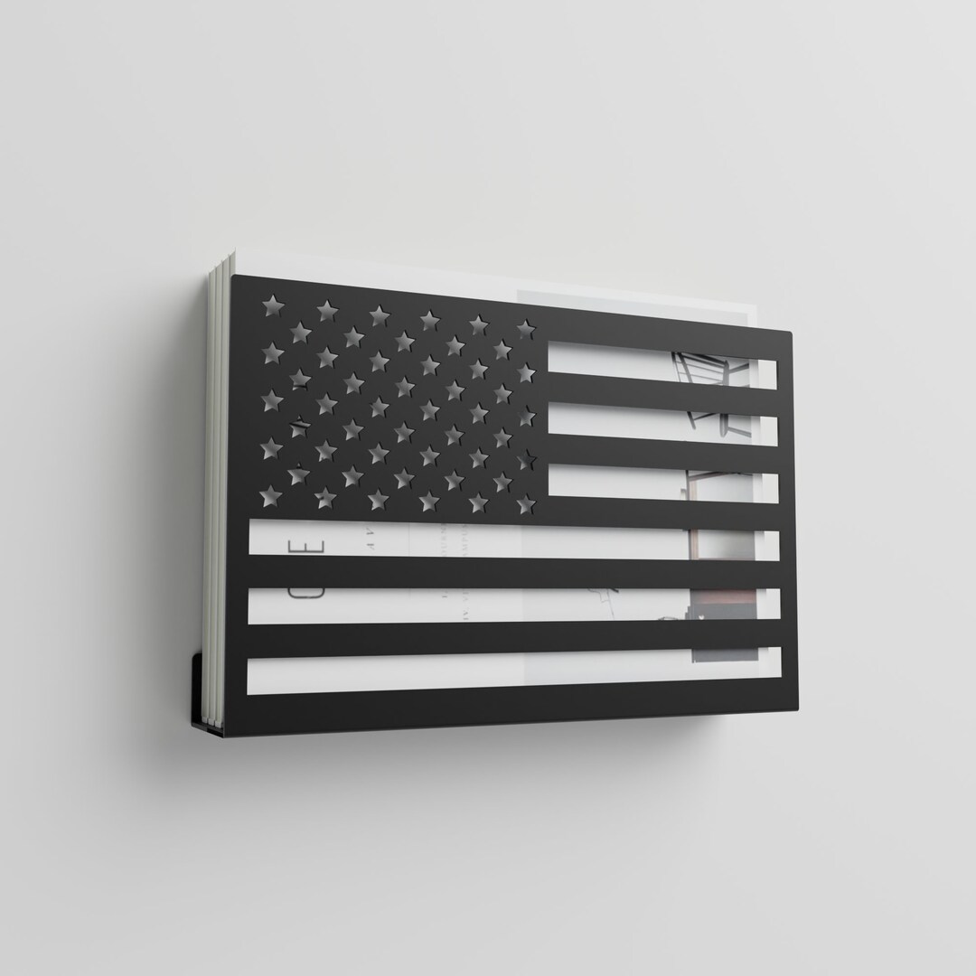 Us Flag Design Magazine Holder American Flag Wall Mounted - Etsy