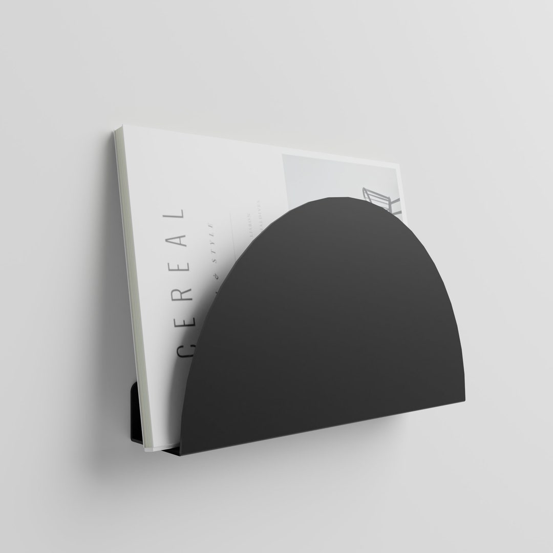 Black Magazine Holder Wall Mounted Magazine Rack - Etsy