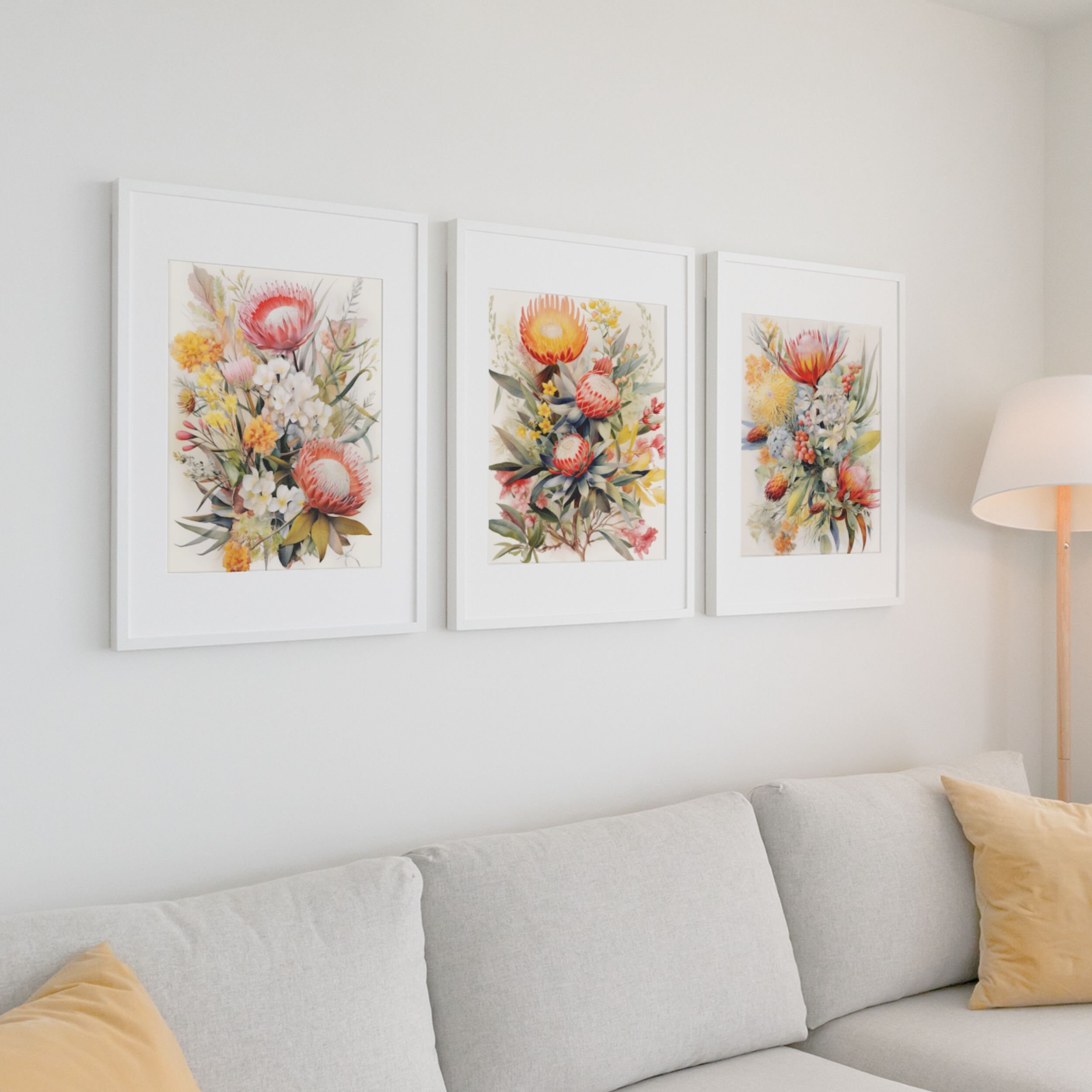 Set of 3 Australian Native Floral Wall Art Australian Native - Etsy