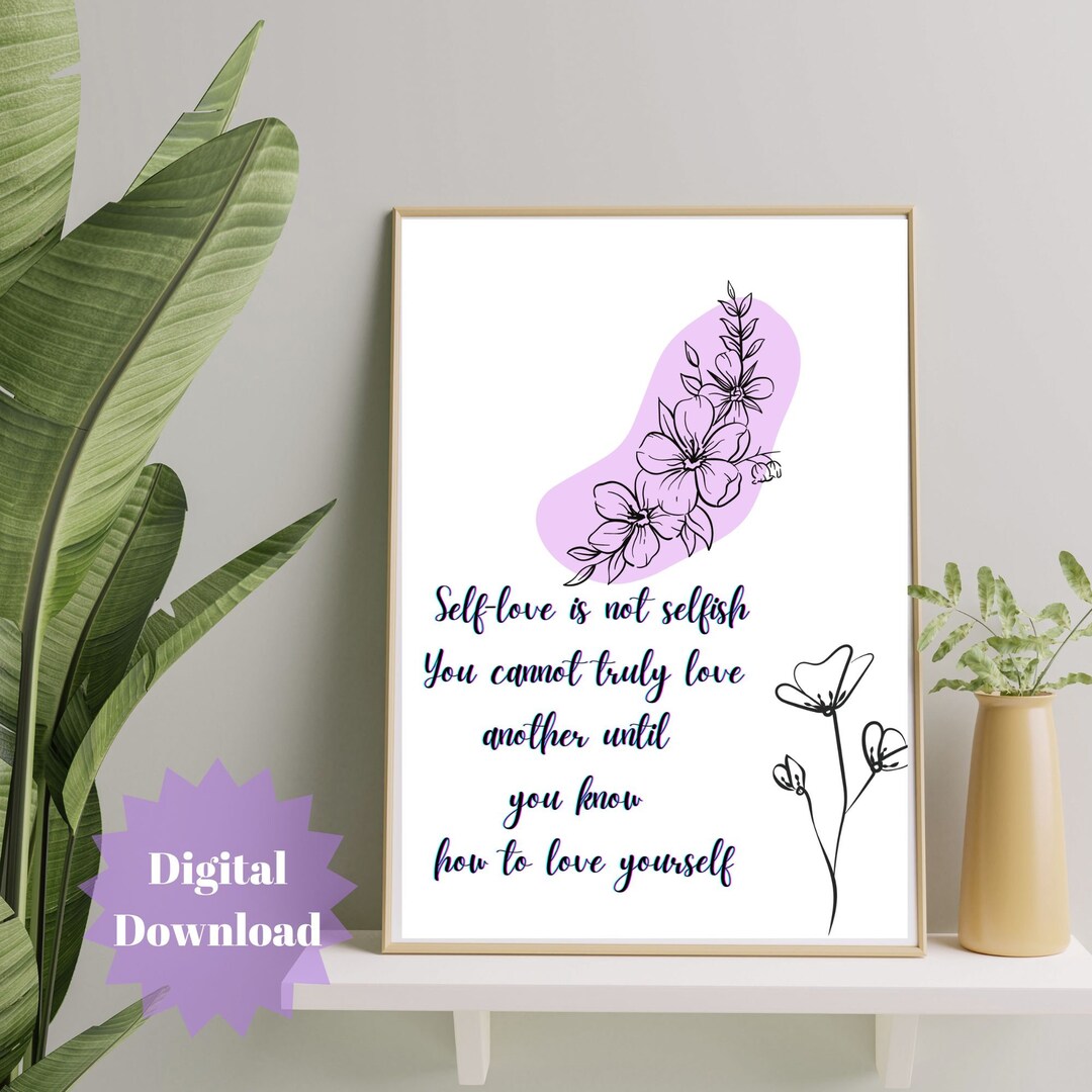 PRINTABLE Self Love Affirmation, Self Love Wall Print, Self-love Print ...