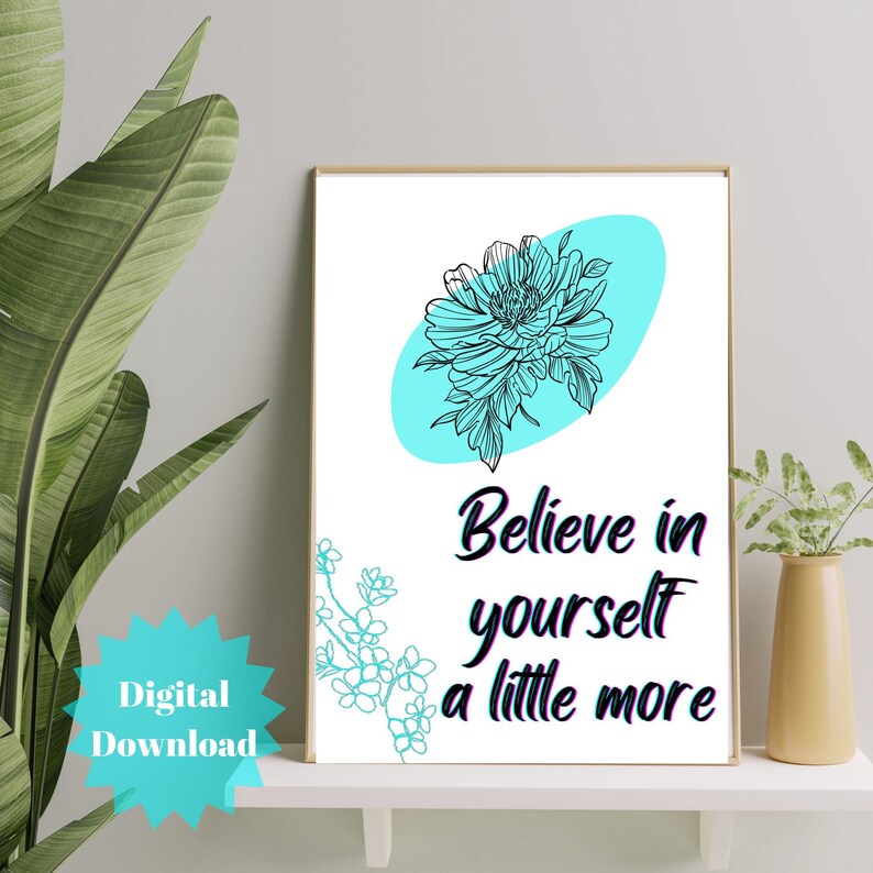 PRINTABLE Believe in Yourself Affirmation, Self Love Wall Print, Self ...