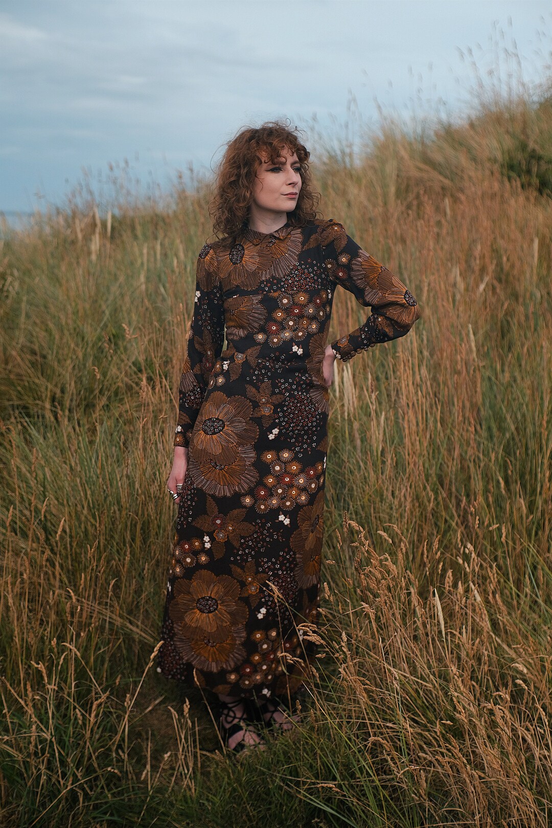Revolution 69 Vintage 1970s Autumnal Floral Maxi Dress - Etsy UK