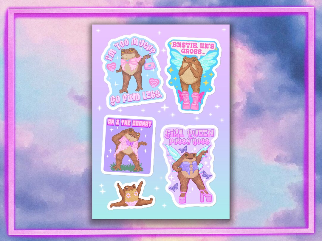 A Ziggies Sassy Toads Sticker Sheet | Toad Fairy Stickers | Fairycore ...