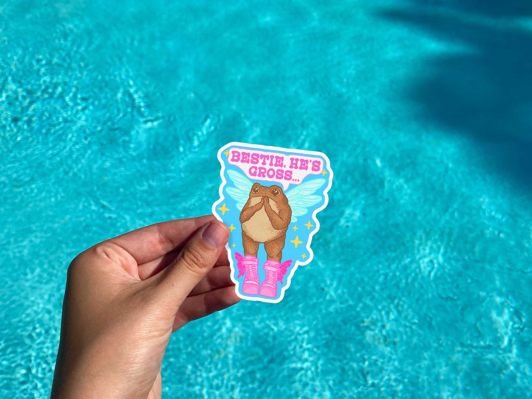 Bestie, He's Gross Toad Sticker Y2K Fairy Frog Sticker Bestie Frog ...