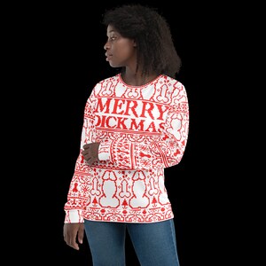 Merry Dickmas Ugly Christmas Sweater All Over Printed Ugly Christmas ...