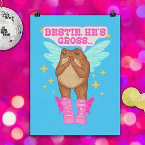 Bestie, He's Gross Toad Print | Y2K Fairy Frog Print | Bestie Frog ...