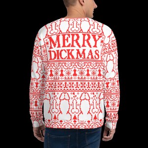 Merry Dickmas Ugly Christmas Sweater All Over Printed Ugly Christmas ...