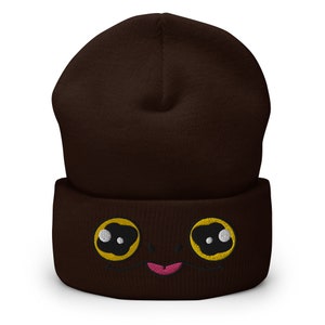 Frog Eyes Beanie | Frog Hat | Frog Embroidery Cuffed Beanie ...