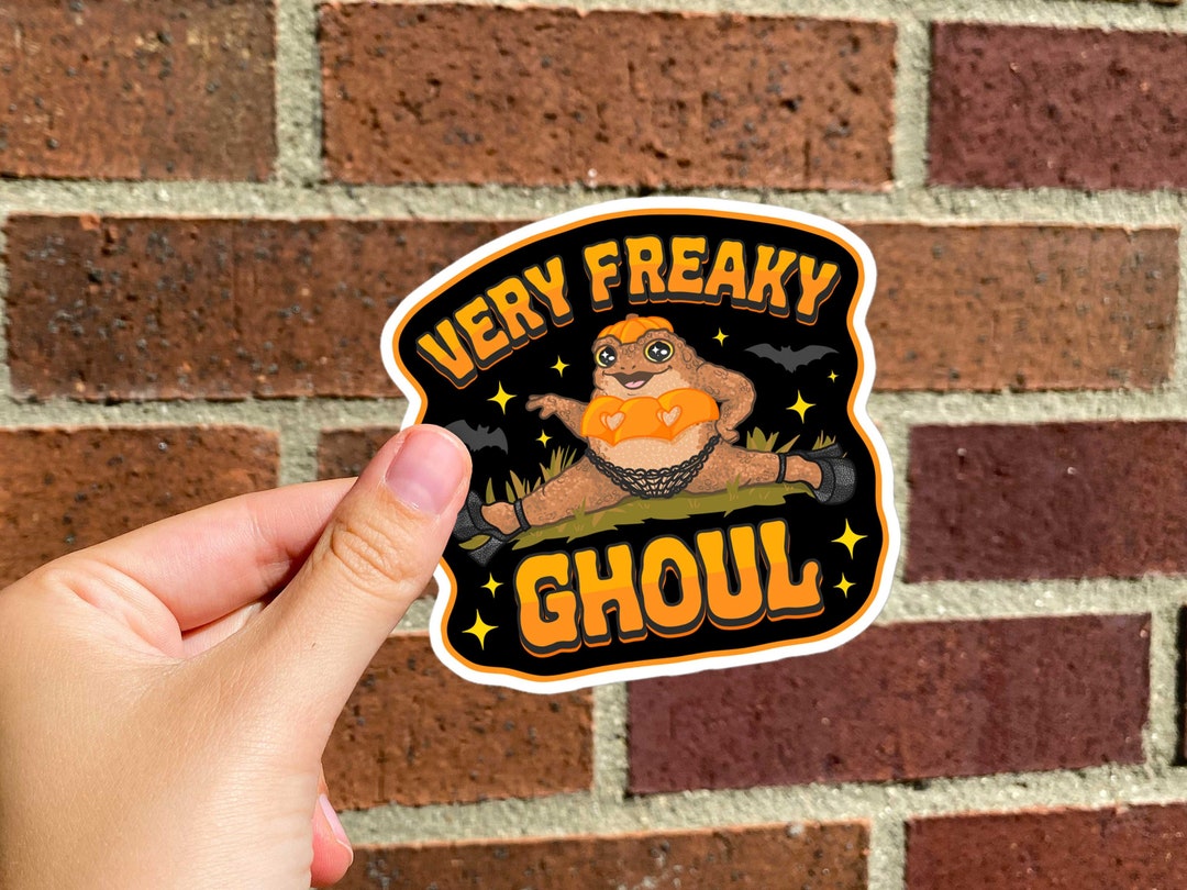 Very Freaky Ghoul Funny Halloween Frog Sticker, Halloween Party Spooky ...