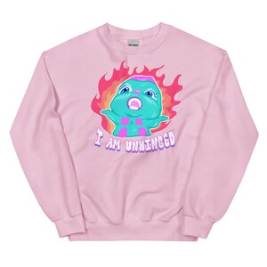 I AM UNHINGED Bibble Meme Crewneck | Fairytopia Bibble Flames Meme ...