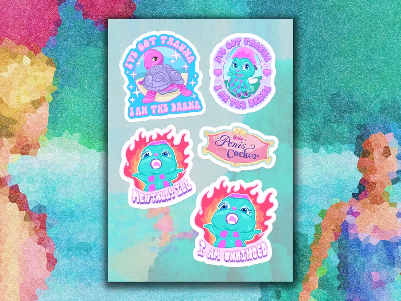 Cursed Bibble Meme Sticker Sheet Bibble Fire Chaotic Meme - Etsy