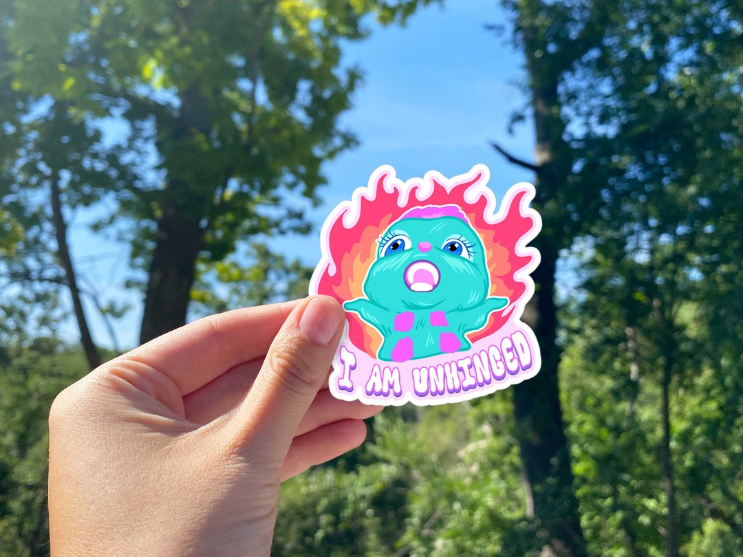 I AM UNHINGED Bibble Meme Sticker | Fairytopia Bibble Flames Meme ...