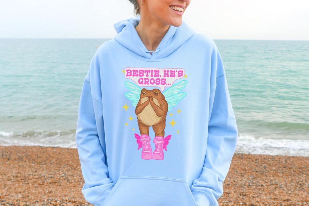 Bestie, He's Gross Toad Hoodie | Fairy Toad Pastel Hoodie | Bestie Frog ...